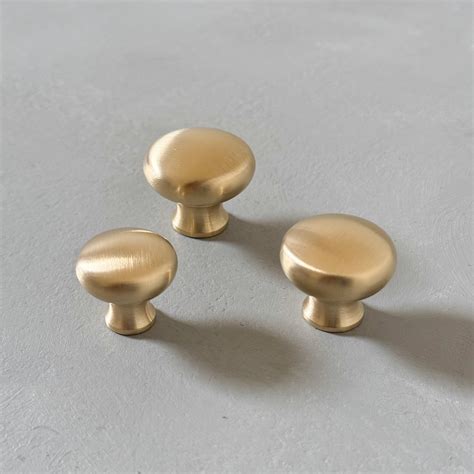 Solid Brass Mushroom Round Knobs Heriot The Brass Addict