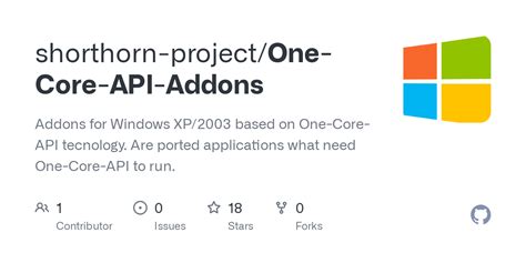 GitHub Shorthorn Project One Core API Addons Addons For Windows XP Based On One Core API