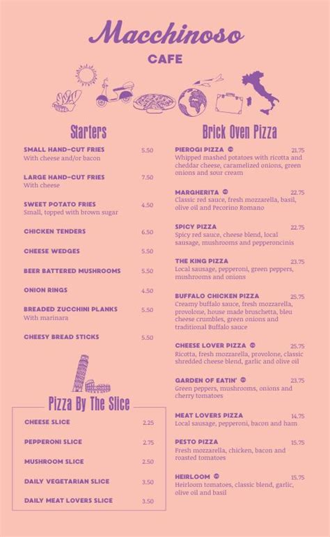 Pink Pizza Menu Design Template By Musthavemenus