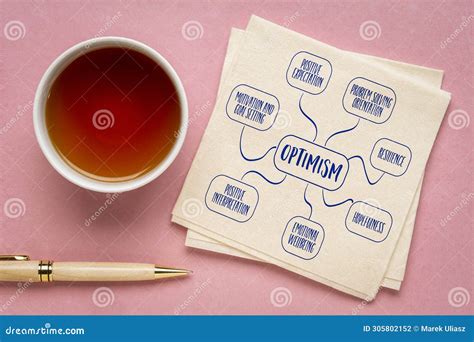 Optimism Infographics Or Mind Map Sketch On A Napkin Business And