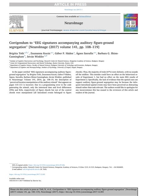 Pdf Corrigendum To Eeg Signatures Accompanying Auditory Figure Ground Segregation
