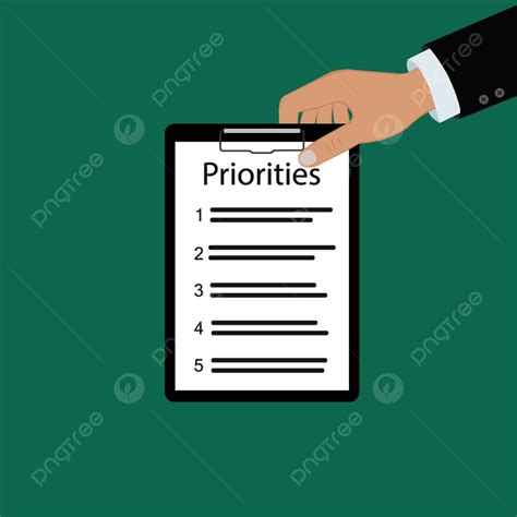 Priorities Priority Concept Vector Illustration Succeed Paper Things