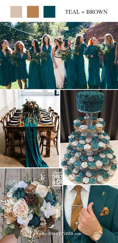 Dark Teal And Rose Gold Wedding