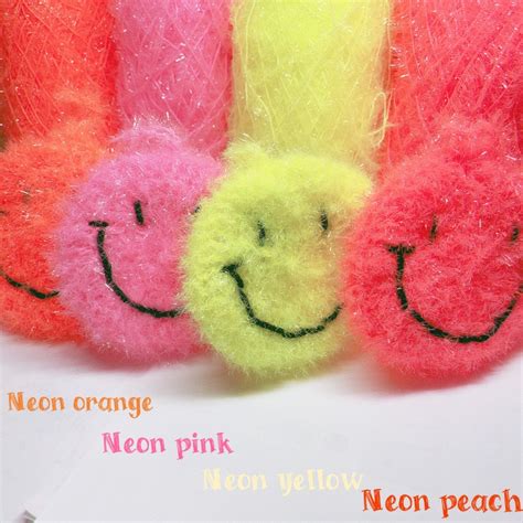 Pinibeni Fluorescent Color Smiley Face Twinkle Scrubbies Neon Color Eco Friendly Scrubbies Etsy