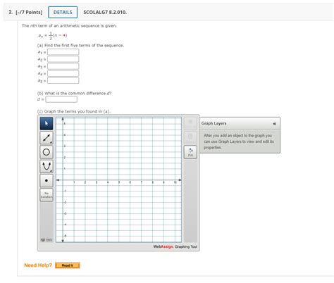 Solved The Nth Term Of An Arithmetic Sequence Is Given Chegg