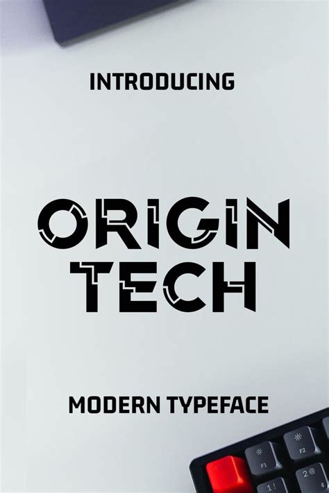 Origin Tech Modern Typeface For Gameapp Design
