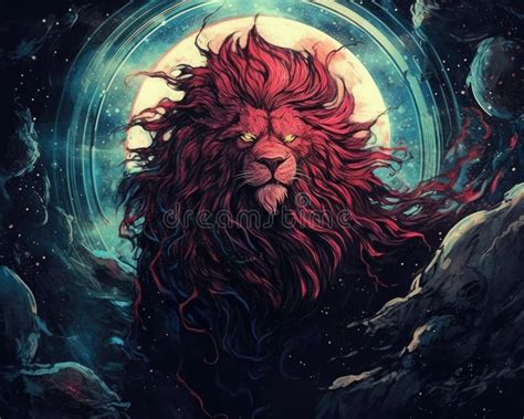 Lion Predator Animals Wildlife Painting Lion Is The King Of Animals