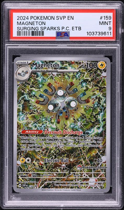 2024 Pokemon Sv Black Star Promo Surging Sparks Etb Magneton 159 Psa 9