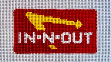 In N Out Sign Canvas Queen Needlepoint