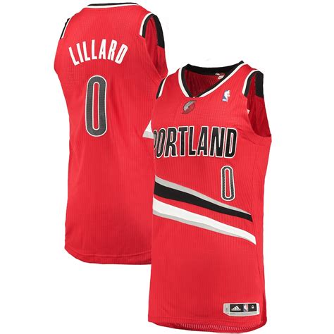 Adidas Damian Lillard Portland Trail Blazers Red Finished Authentic Jersey