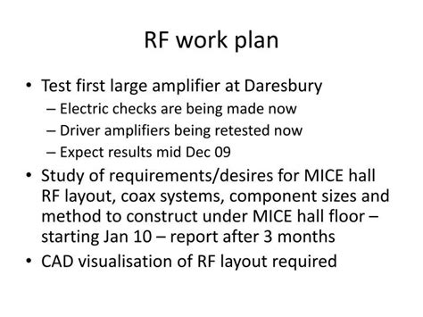 Ppt Rf Work Plan For Testing Large Amplifier At Daresbury Powerpoint