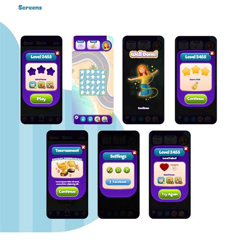 Match3 UI Design On Behance Match3 UI Design On Behance