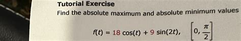 Solved Tutorial Exercisefind The Absolute Maximum And
