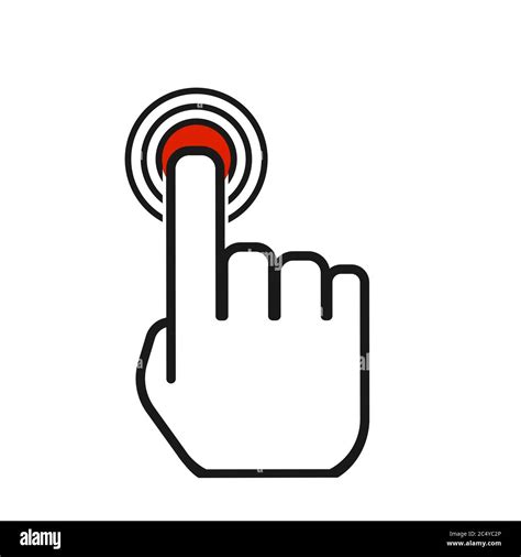 click icon finger press hand click button touch vector symbol