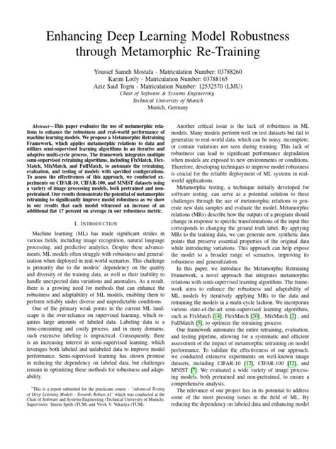 Enhancing Deep Learning Model Robustness Through Metamorphic Re