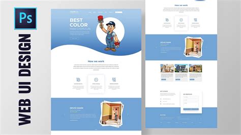 Ui Ux Design Tutorial How To Web Template Design In Photoshop Youtube