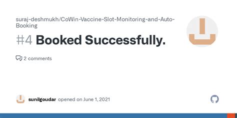 Booked Successfully Issue Suraj Deshmukh Cowin Vaccine Slot Monitoring And Auto Booking
