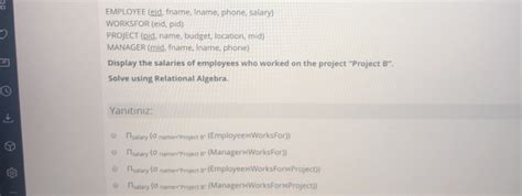 Solved Employee Eid Fname Iname Phone Salary Worksfor