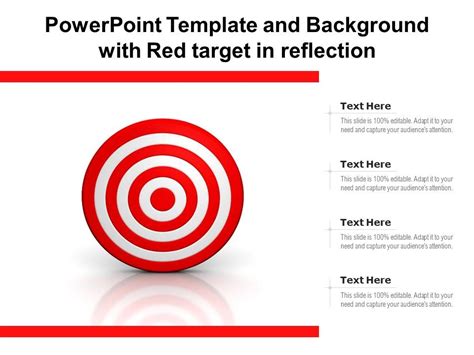 Powerpoint Template And Background With Red Target In Reflection