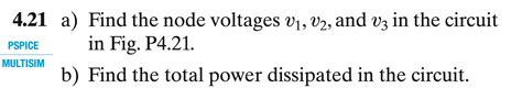 solved find the node voltages v1 v2 and v3 in the circuit in