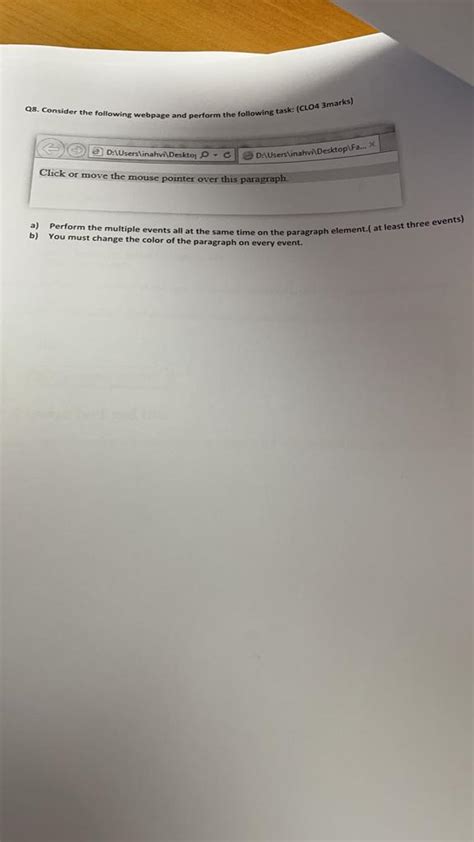 Solved Q8 Consider The Following Webpage And Perform The
