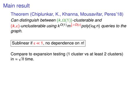 Testing Graph Cluster Structure In Sublinear Time Yuval Peres Presentations
