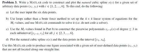 Problem Write A MATLAB Code To Construct And Plot Chegg