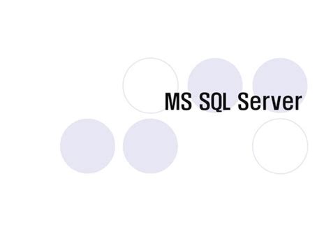 mssql server 개요와 특징