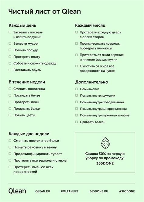 Чек лист чистоты | Уборка, Расписание уборки, Флайледи