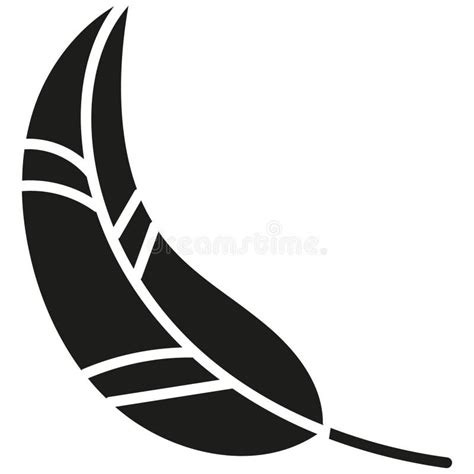 Boho Groovy Easter Stylized Black Feather Illustration On A White