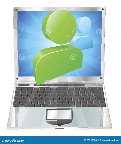 Social Media Icon Laptop Concept Stock Vector Illustration Of Metal Laptop