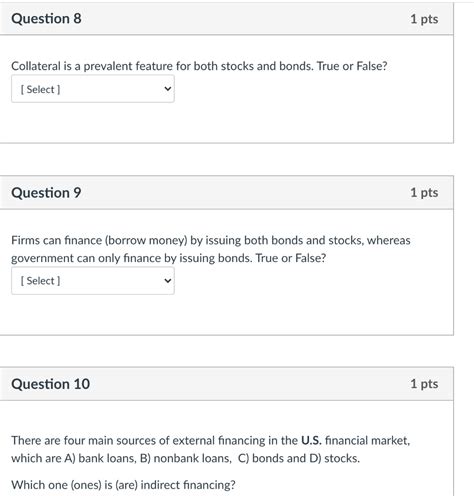 Solved Question 8 1 Pts Collateral Is A Prevalent Feature
