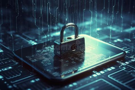 cybersecurity padlock digital lock on technology network data