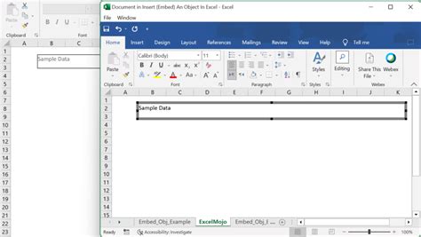 Insert Embed An Object In Excel Examples How To Do