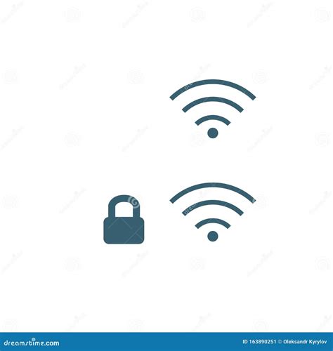 Creative WiFi Icon With Lock Element Secured Wifi Locked And Open Network Stock Vector