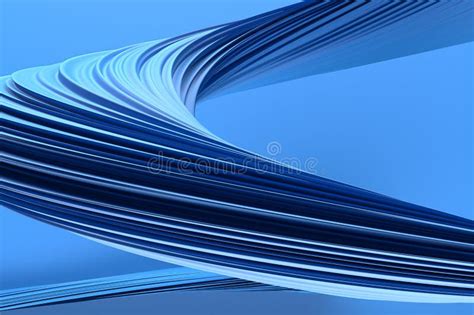 Abstract Blue Curved Lines With Dynamic Waves And Flowing Motion For