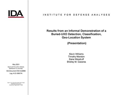Document Cover Results From An Informal Demonstration Of A Buried Uxo Detection Classification