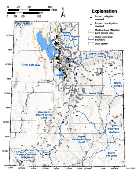 Permitted Aquatic Resource Impacts In Utah 20172021 Utah