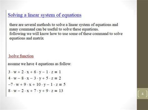 Solving Linear System Of Equations Ppt