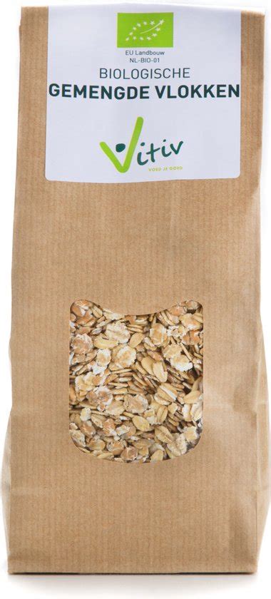 Vitiv Gemengde Vlokken Bio 500 Gram Bol