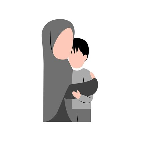 Hijab Mother Consoling Her Son 34719151 Vector Art At Vecteezy