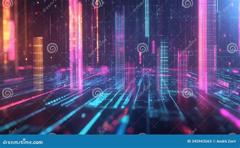 3d Data Visualization Of Ai Industry Growth From 2023 To 2030 For Tech Analysis Stock Image