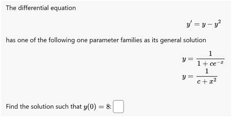 Solved The Differential Equation Has One Of The Following One