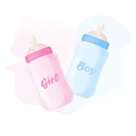 Premium Vector Gender Reveal Banner With Blue And Pink Watercolor