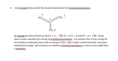 4 using hückel theory write the secular determinant