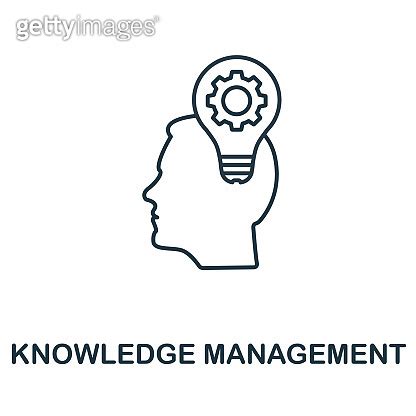 Knowledge Management Icon Line Style Element From Business