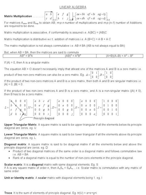 Matrices Cheat Sheet Pdf Matrix Theory Theoretical Physics