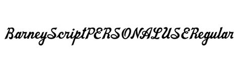 Barney Script Personal Use Regular Font Details And Characte