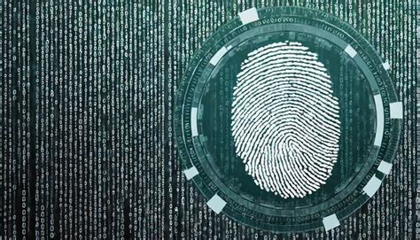 Fingerprint With Padlock Icon Made With Binary Code Personal Data Protection Cyber Security