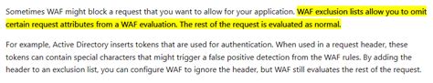 Waf V2 Managed Exclusion Rule Difficulty With A Particular Request